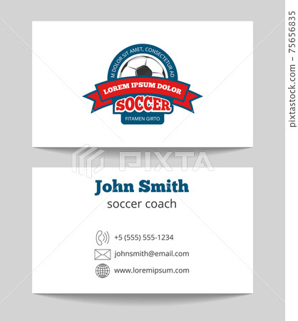 Soccer coach business card template with logo - Stock Illustration ...