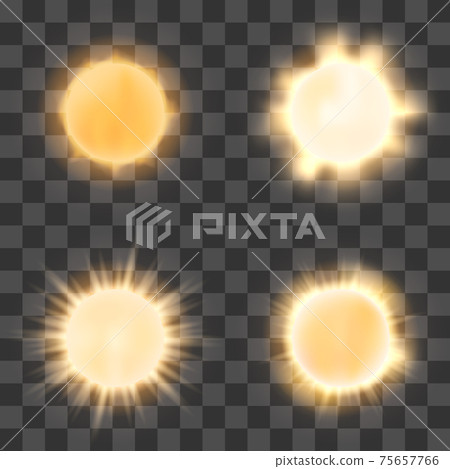Realistic sun on background - Stock Illustration [75657766] - PIXTA