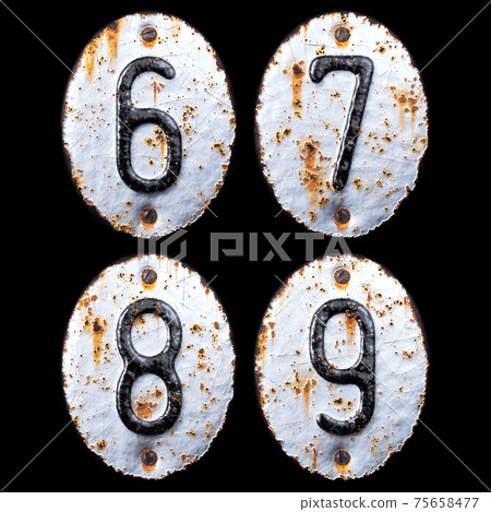 3D render set of numbers 6, 7, 8, 9 made of... - Stock Illustration ...