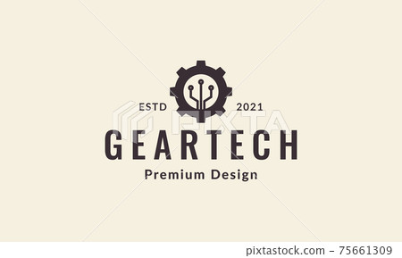 gear with connect technology logo vector symbol... - Stock Illustration ...