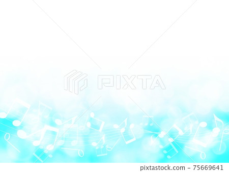 Light blue background of musical notes and... - Stock Illustration ...