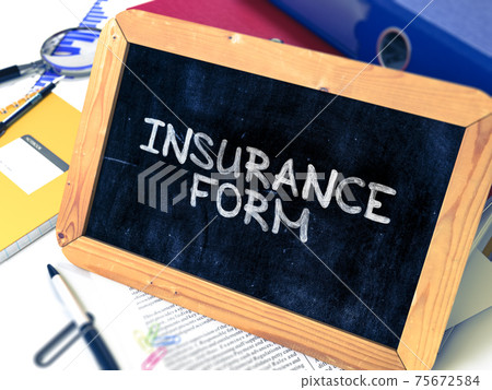 Insurance Form Handwritten on Chalkboard. - Stock Illustration ...
