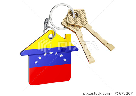 Real estate in Venezuela. Home keychain with... - Stock Illustration ...