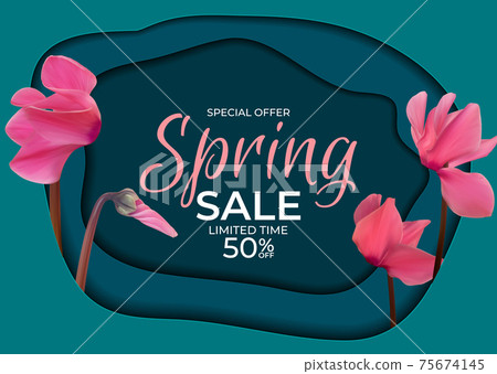 Spring Special Offer Sale Background Poster... - Stock Illustration ...