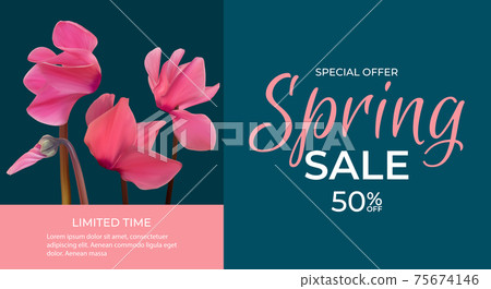 Spring Special Offer Sale Background Poster... - Stock Illustration ...