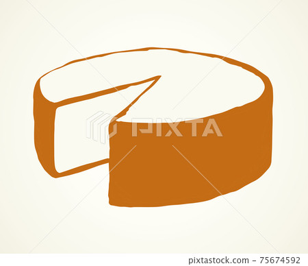 A slice of Dutch cheese. Vector drawing - Stock Illustration [75674592 ...