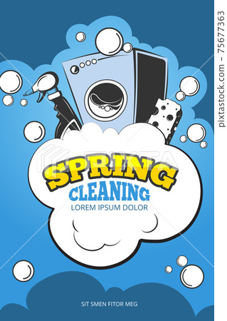 Spring cleaning service concept background, poster - Stock Illustration ...