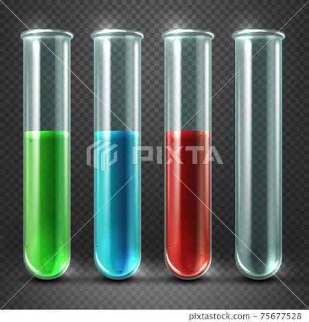 test tubes filled with liquids of different... - Stock Illustration ...