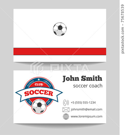 Soccer coach business card template with logo - Stock Illustration ...