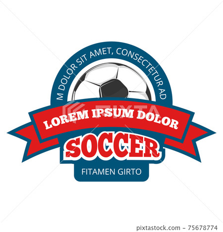 Round soccer logo template isolated on white - Stock Illustration ...