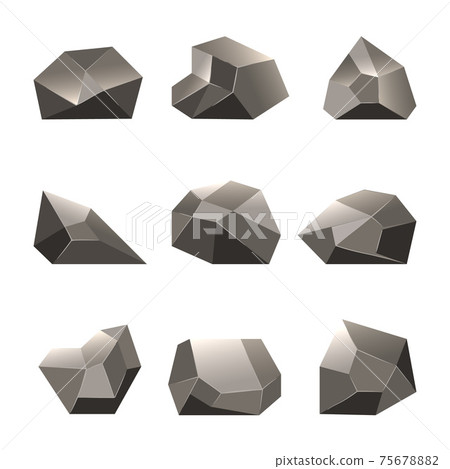 Polygon stone or poly rocks set - Stock Illustration [75678882] - PIXTA