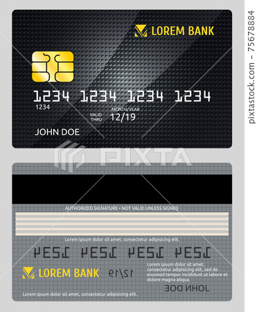 Detailed glossy credit card isolated on gray... - Stock Illustration ...