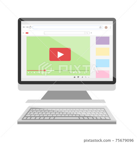 Desktop PC video playback screen - Stock Illustration [75679096] - PIXTA