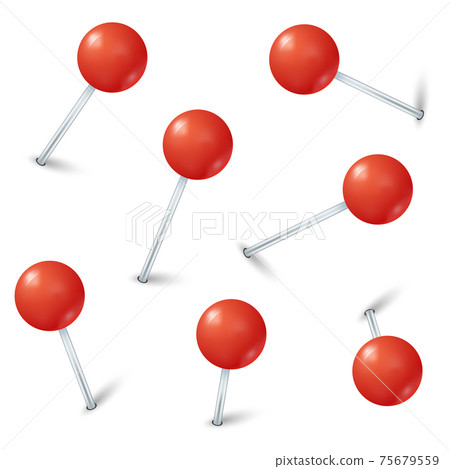 Red map pin markers collection - Stock Illustration [75679559] - PIXTA