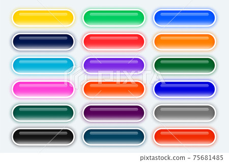 big set of rounded web wide buttons - Stock Illustration [75681485] - PIXTA