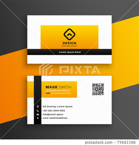 modern yellow color business card design template - Stock Illustration ...