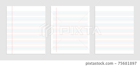 four line english paper sheet of notebook - Stock Illustration ...
