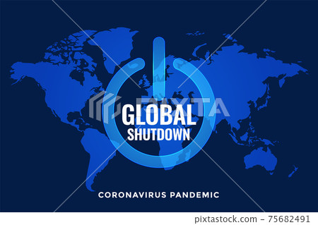 global lockdown and shutdown with world map - Stock Illustration ...