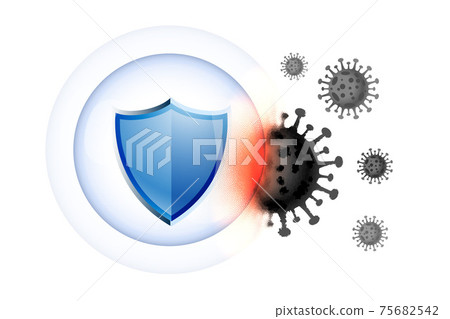 healthcare medical shield guard protecting from... - Stock Illustration ...