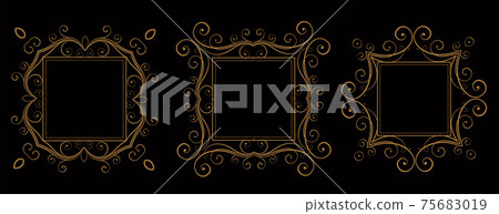 decorative floral vintage frames set with text... - Stock Illustration ...