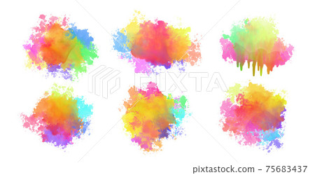 abstract set of colorful watercolor splatters... - Stock Illustration ...