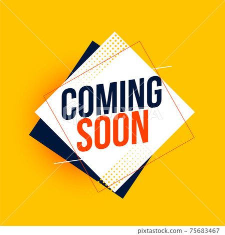 coming soon yellow background in geometric style - Stock Illustration ...