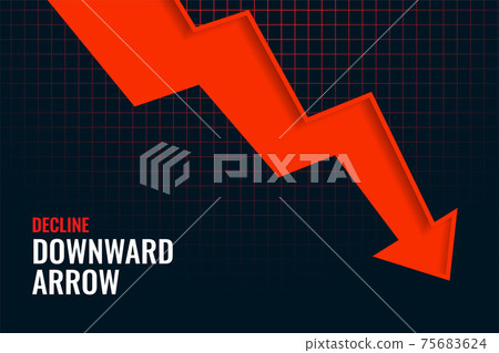 business decline downward arrow trend... - Stock Illustration [75683624 ...