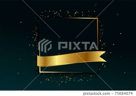 golden frame and ribbon background with text space - Stock Illustration ...