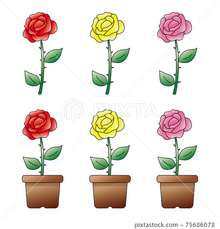 Rose illustration set gradation - Stock Illustration [75686078] - PIXTA