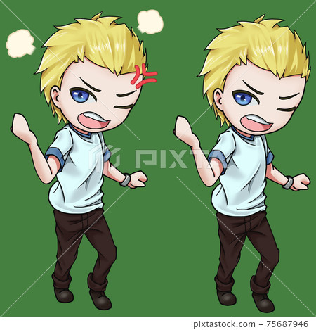 A cool man who gets angry asking - Stock Illustration [75687946] - PIXTA