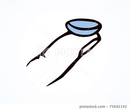 Eye lens in hand. Vector drawing - Stock Illustration [75692142] - PIXTA