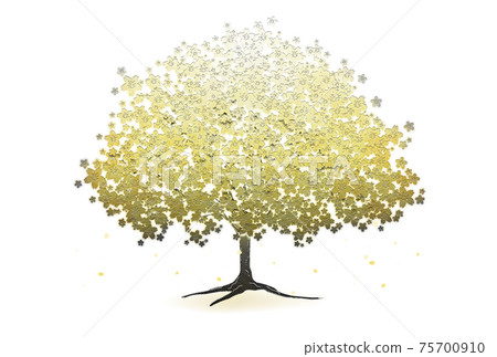 Cherry tree gold - Stock Illustration [75700910] - PIXTA