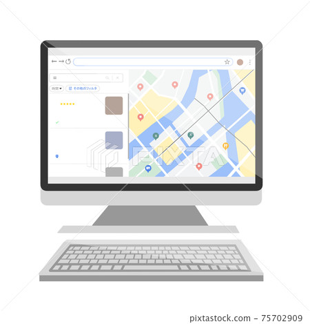 Desktop PC map screen - Stock Illustration [75702909] - PIXTA