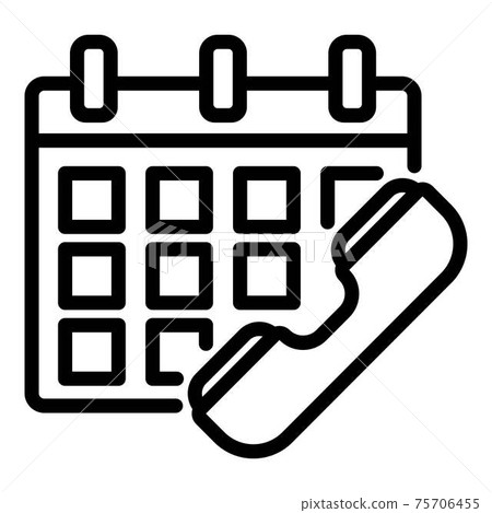 Calendar service center icon, outline style-插圖素材 [75706455] - PIXTA圖庫