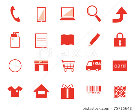 Icon set 01_31 (Red icon set that can be used... - Stock Illustration ...