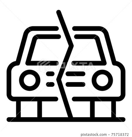 Divorce separate car icon, outline style - Stock Illustration [75718372 ...