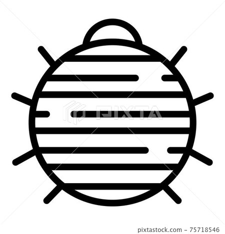 Round bug icon, outline style - Stock Illustration [75718546] - PIXTA