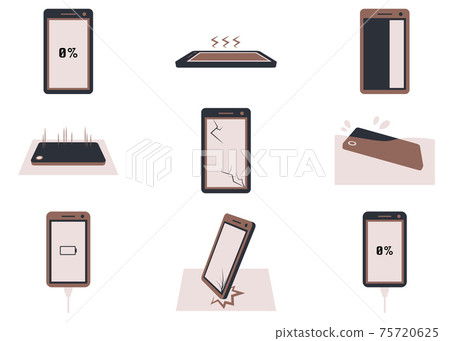Smartphone trouble failure set - Stock Illustration [75720625] - PIXTA