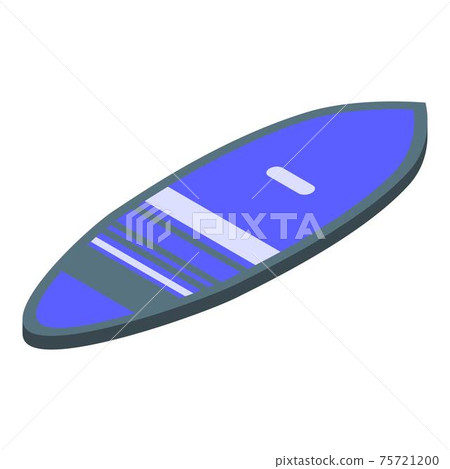 Wave surfboard icon, isometric style - Stock Illustration [75721200 ...