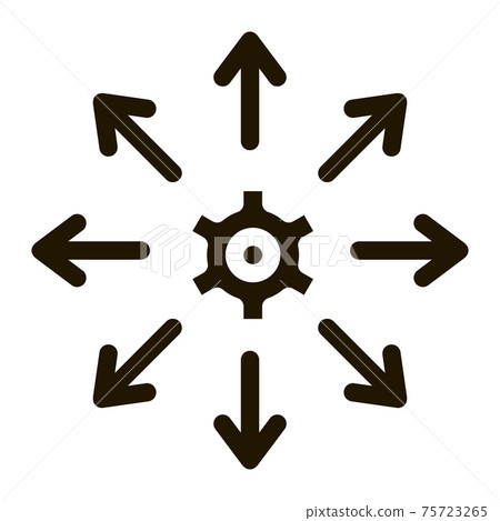 Gear Arrows Icon Vector Glyph Illustration - Stock Illustration ...