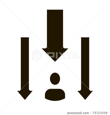 Man Down Arrows Icon Vector Glyph Illustration - Stock Illustration ...
