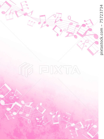 Pink frame of musical notes no.04 - Stock Illustration [75723734] - PIXTA
