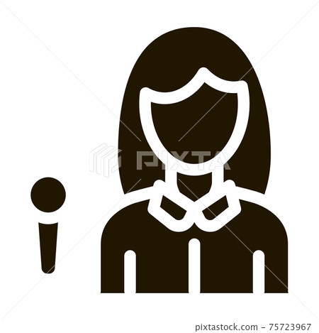 Reporter Woman Icon Vector Glyph Illustration - Stock Illustration ...