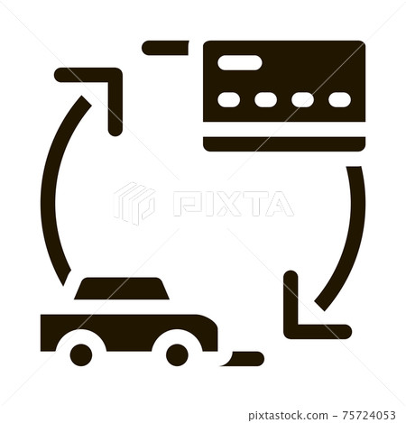 Car Credit Card Icon Vector Glyph Illustration - Stock Illustration ...