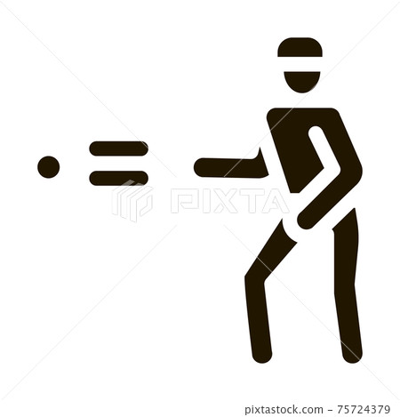 Player Throw Ball Icon Vector Glyph Illustration - Stock Illustration ...