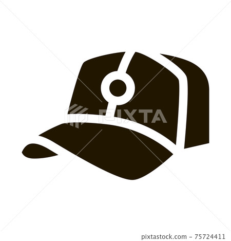 Baseball Cap Hat Icon Vector Glyph Illustration - Stock Illustration ...