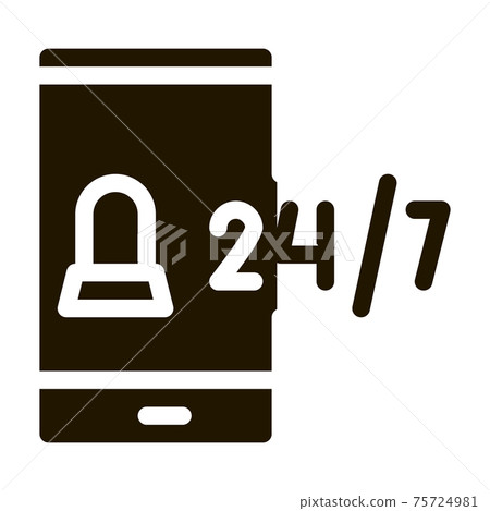 Mobile Service Icon Vector Glyph Illustration - Stock Illustration ...