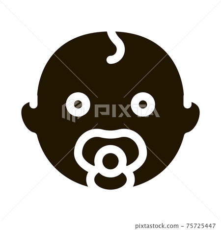 Baby Child Head Icon Vector Glyph Illustration - Stock Illustration ...