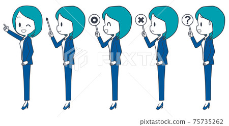 Business woman with pointer etc. - Stock Illustration [75735262] - PIXTA