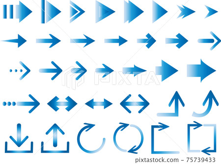 Simple blue gradation arrow set vector material - Stock Illustration ...